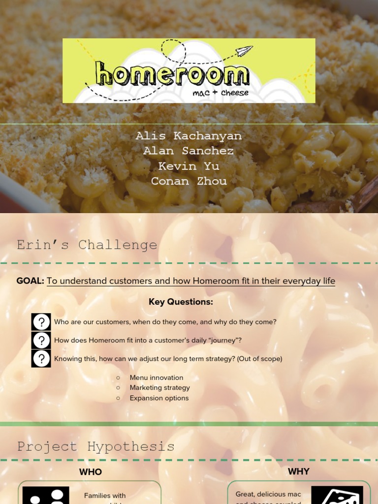 Homeroom Restaurant Deliverable | PDF | Survey Methodology | Restaurants