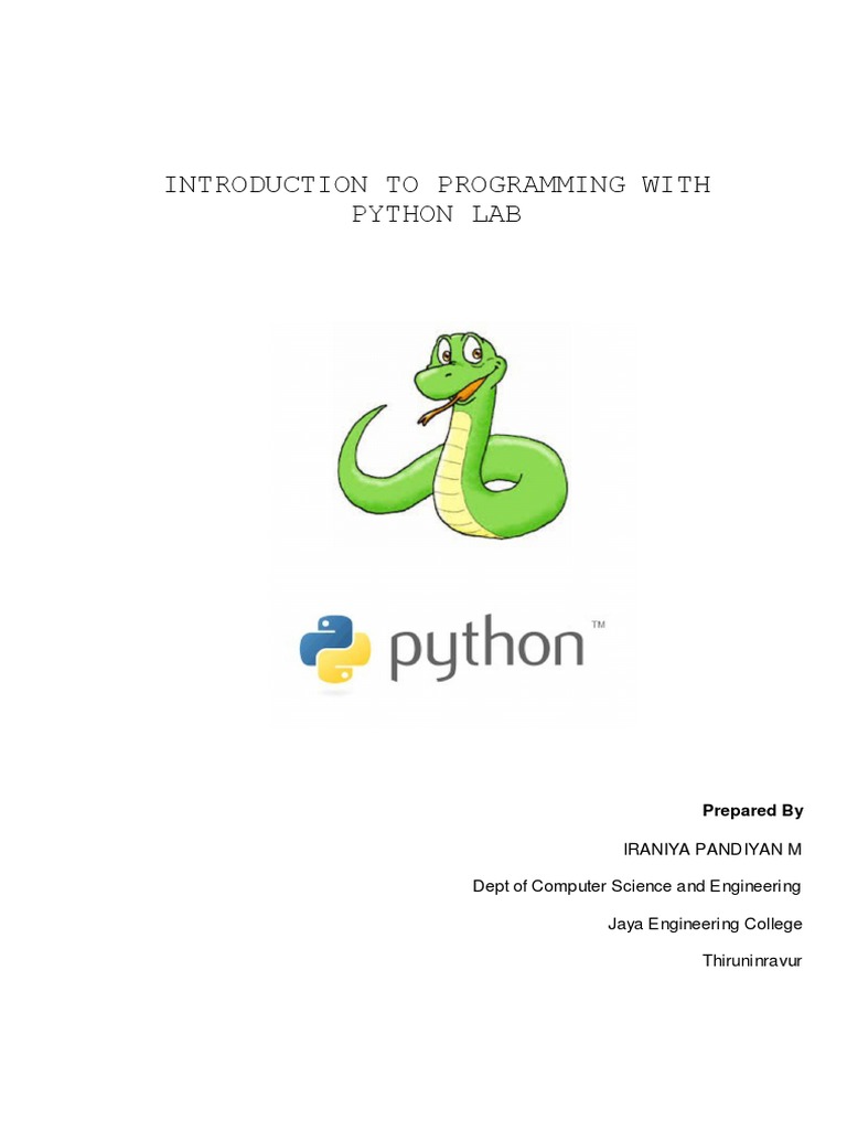 Python Lab | Areas Of Computer Science | Computer Programming | Free 30 ...