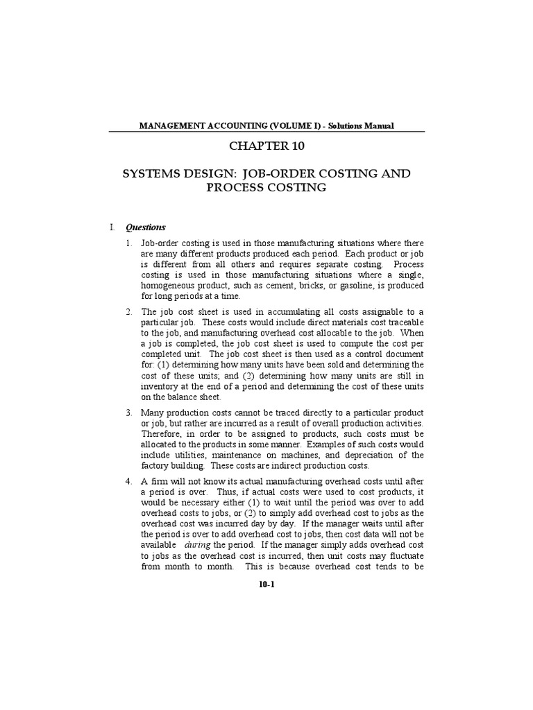 Chapter 10 Answer PDF | PDF | Cost Of Goods Sold | Accountability