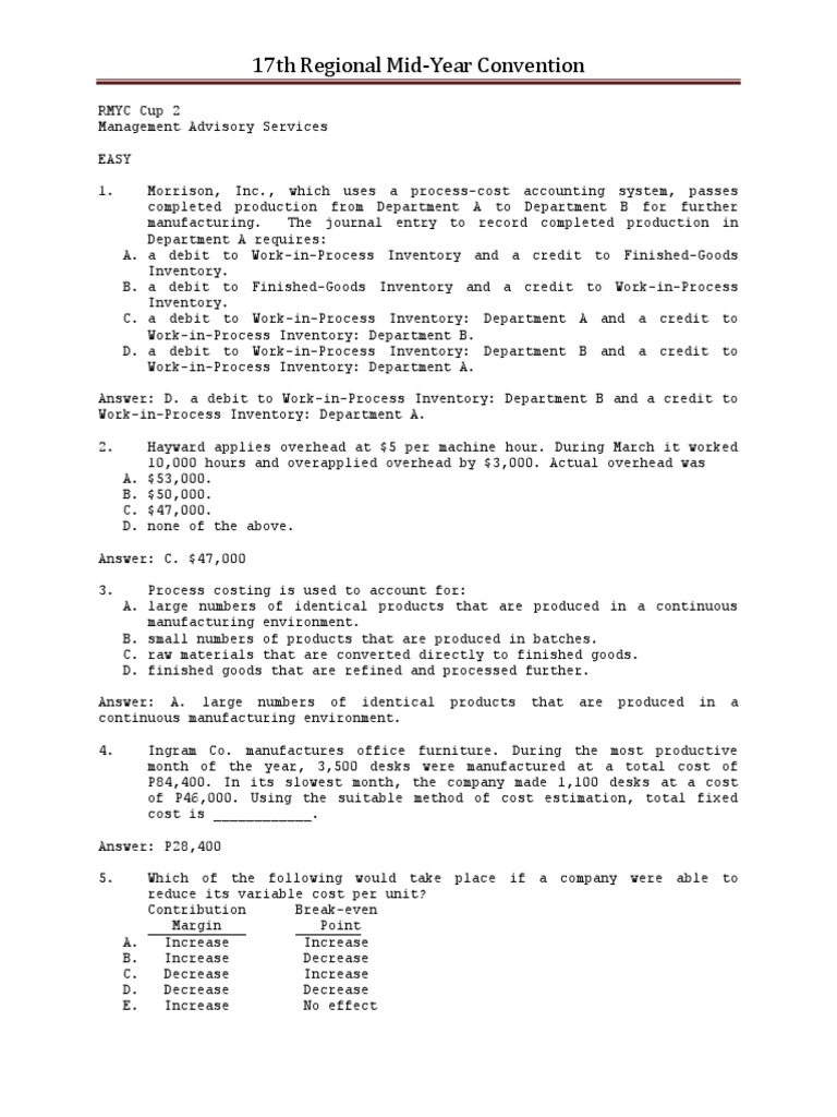 RMYC Cup 2 - Rev | PDF | Debits And Credits | Depreciation