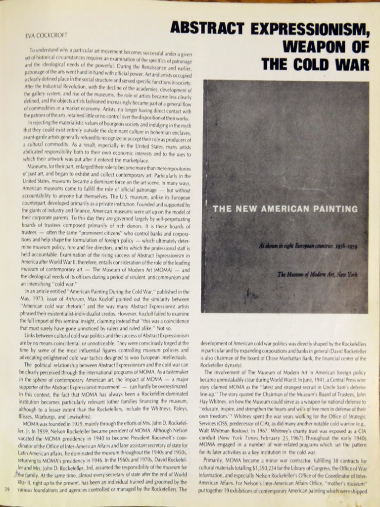 EvaCockcroft - Artforum.june.1974: Abstract Expressionism, Weapon of ...