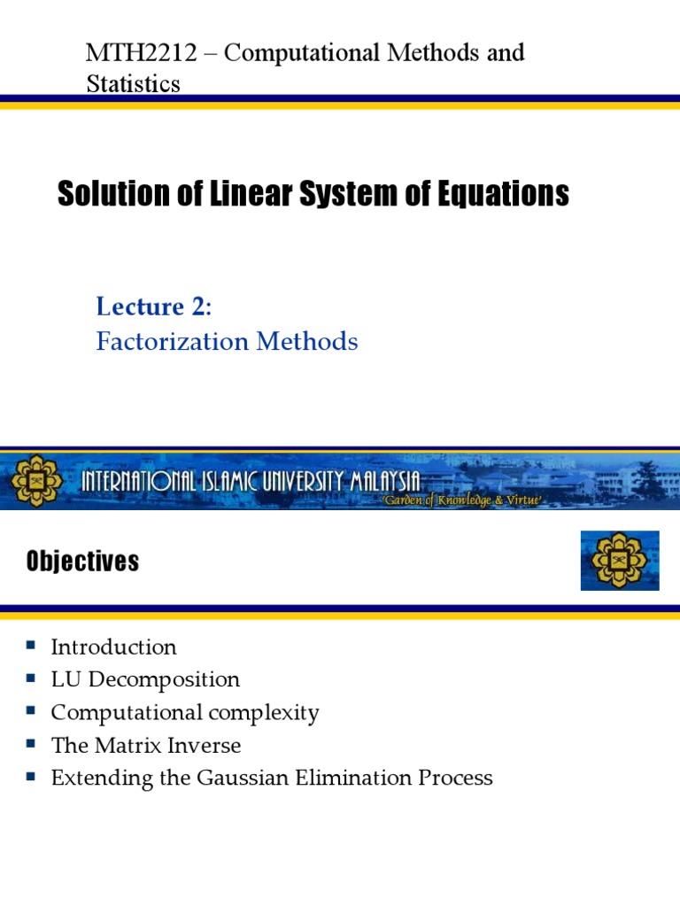 Lecture02 - Factorization Methods | PDF | Applied Mathematics | Matrix (Mathematics)