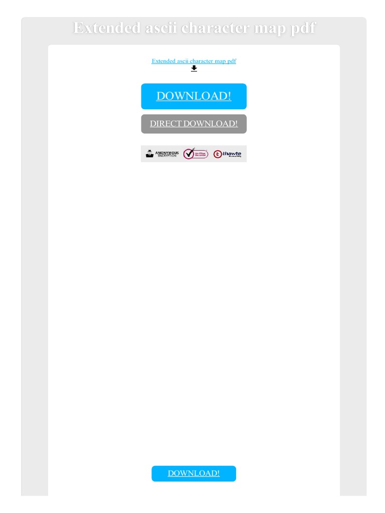 Extended Ascii Character Map Pdf | Pdf | Ascii | Character Encoding