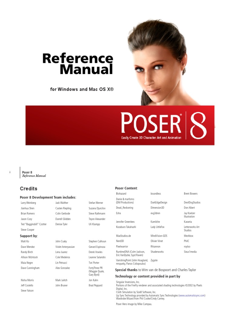 Poser 8 Reference Manual PDF | PDF | 3 D Computer Graphics | Areas Of ...