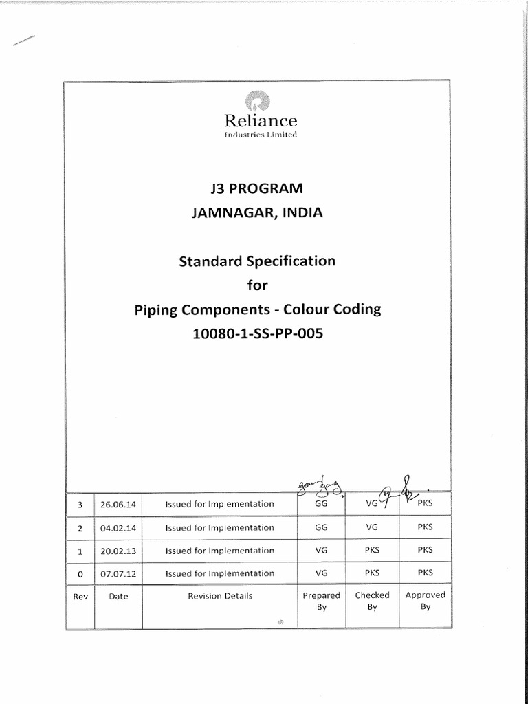 Color Coding 005 Rev 03 | PDF | Pipe (Fluid Conveyance) | Color