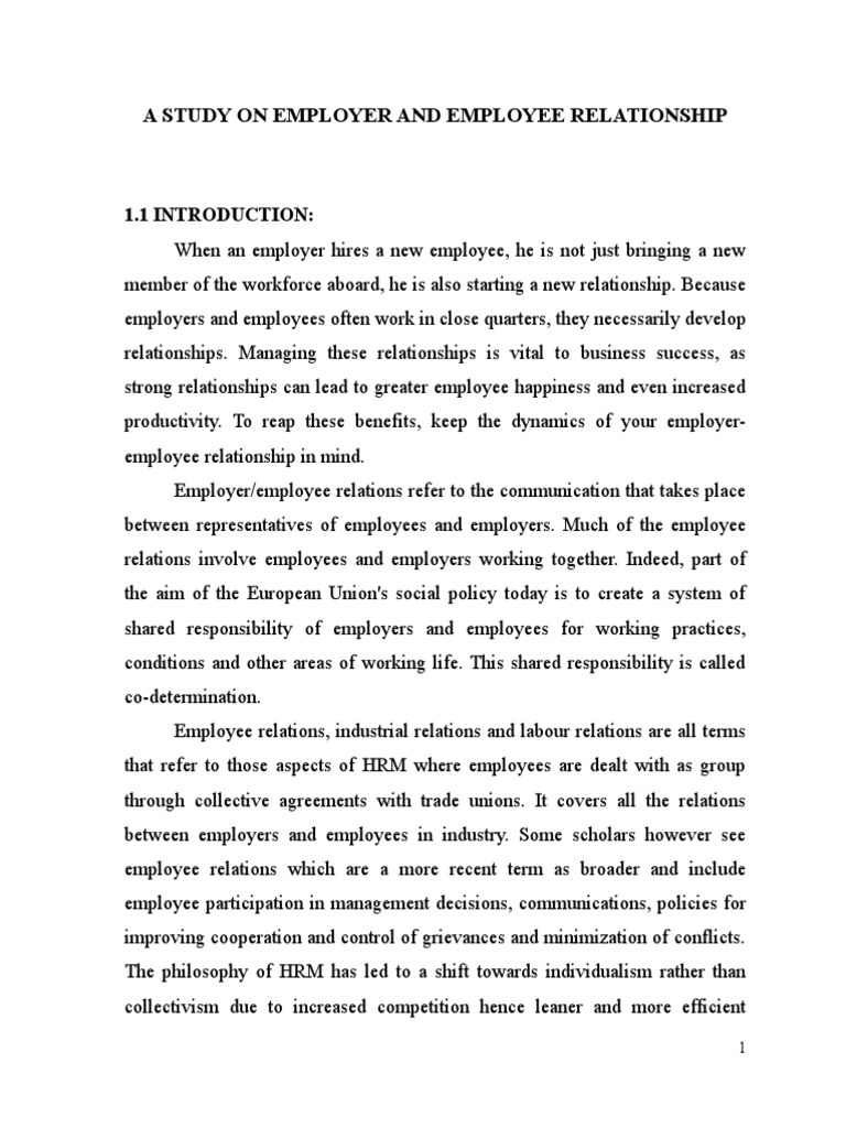 Employee Employer Relationship Pdf Industrial Relations Employment