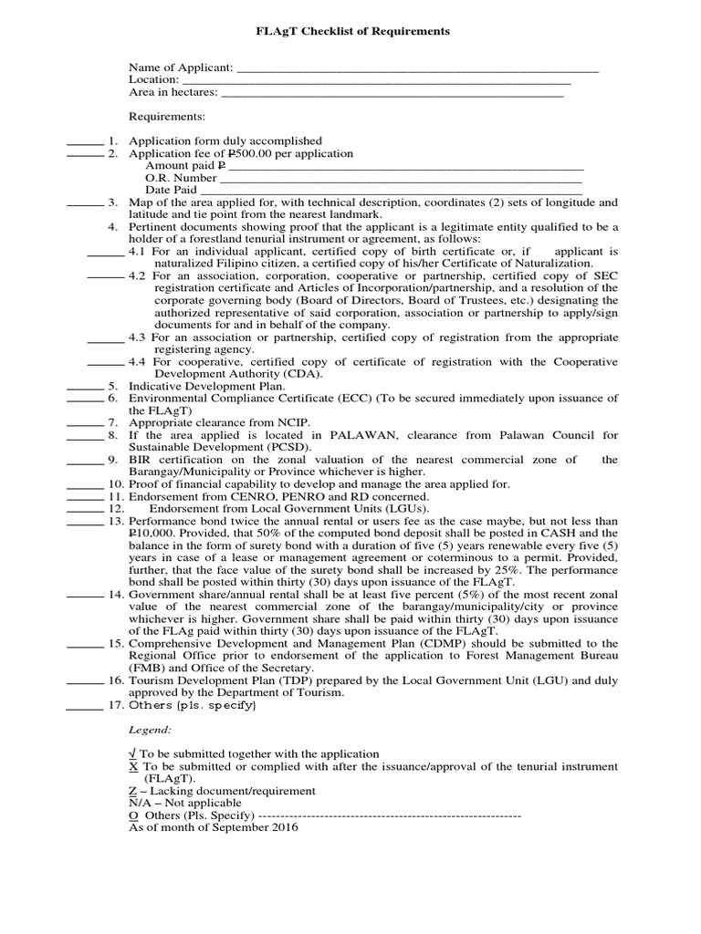 FLAgT Checklist of Requirements | PDF | Surety Bond | Birth Certificate