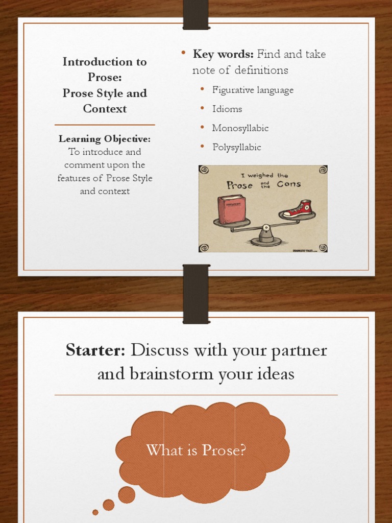 Intro To Prose Lesson 1 | PDF | Prose | Poetry