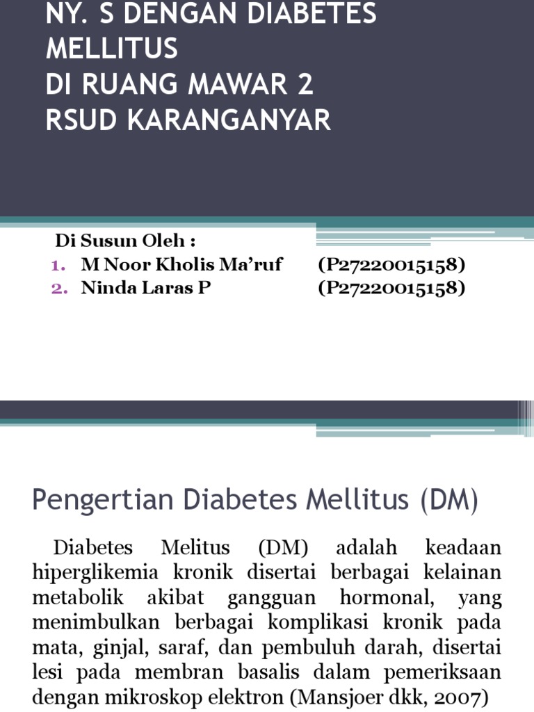 Askep DM Pada Ny S Presus KMB 1 Pak Sugi | PDF