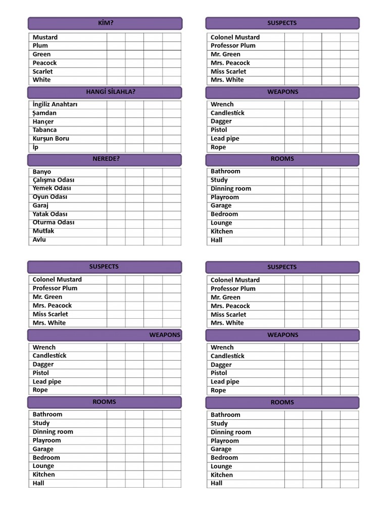 Cluedo | PDF | Board Games | Tabletop Games