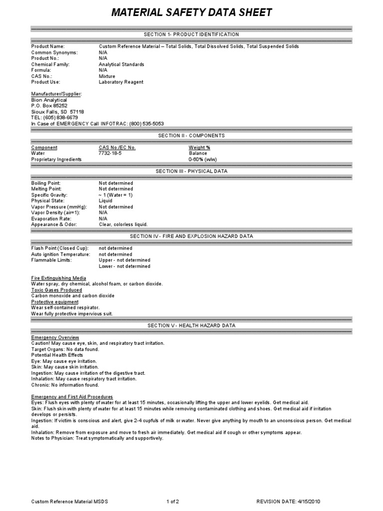MSDS-TS TSS Dan TDS | PDF | Personal Protective Equipment | Chemistry