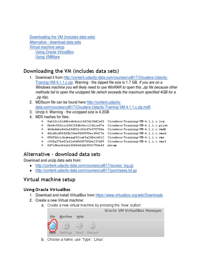 Introduction To Hadoop and Mapreduce - VM Setup | PDF | Zip (File Format) | Virtual Machine
