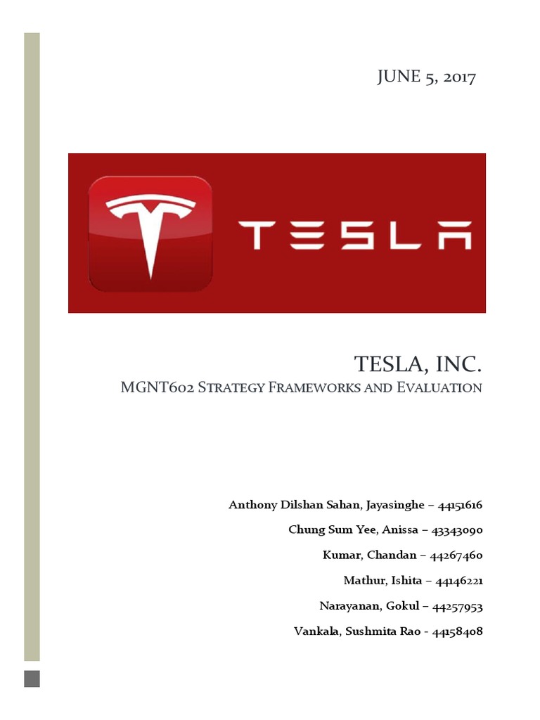 Tesla Group Report | PDF | Electric Vehicle | Solar City