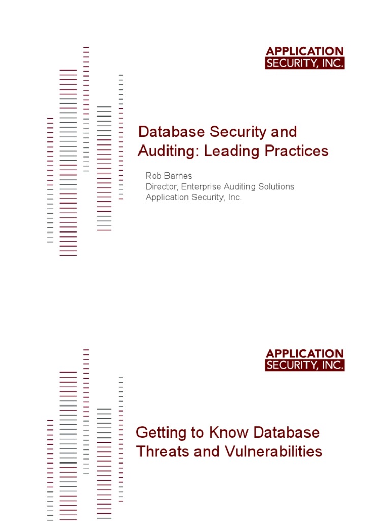 Database Security and Auditing Best Practices PDF | PDF | Databases ...