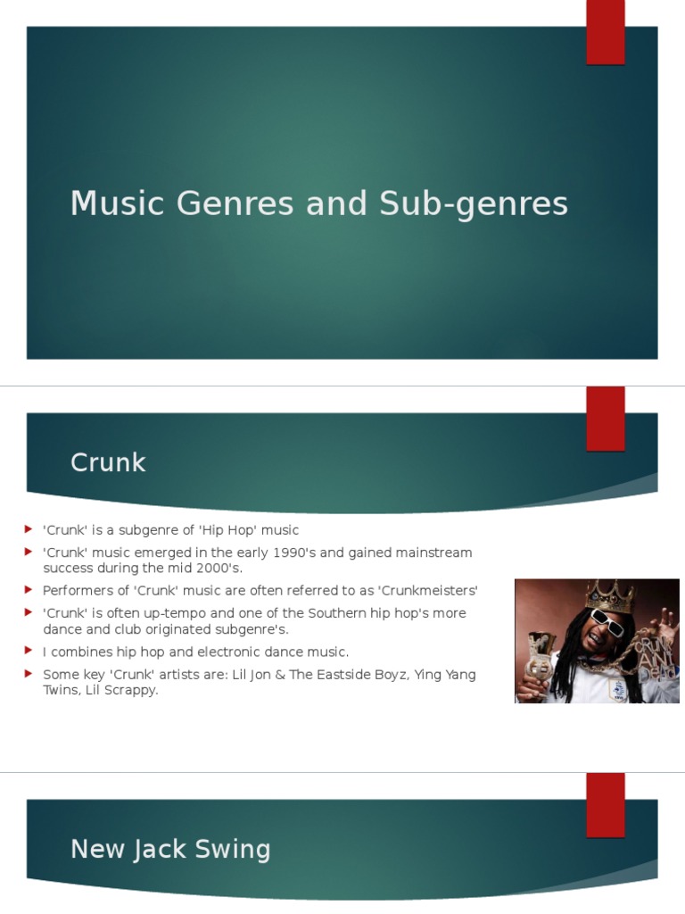 Music Genres and Sub-Genres | PDF | American Styles Of Music | Musical ...