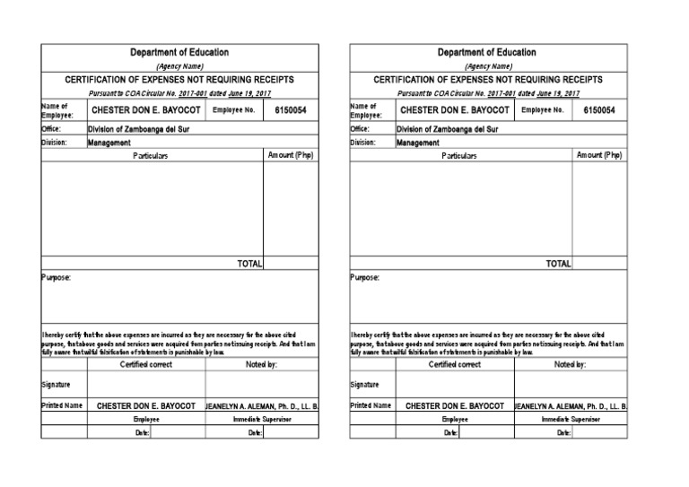 COA Circular 2017 Attachment | Government Information | Government