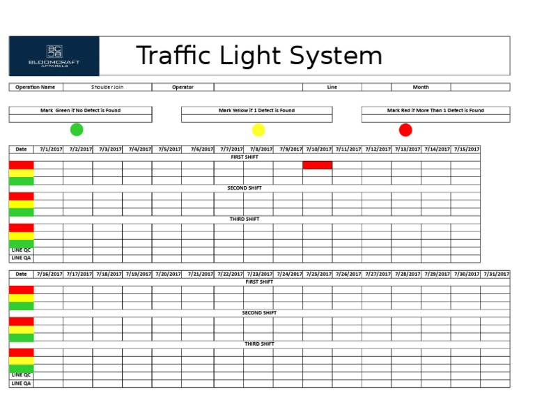 Traffic Light System Format | PDF