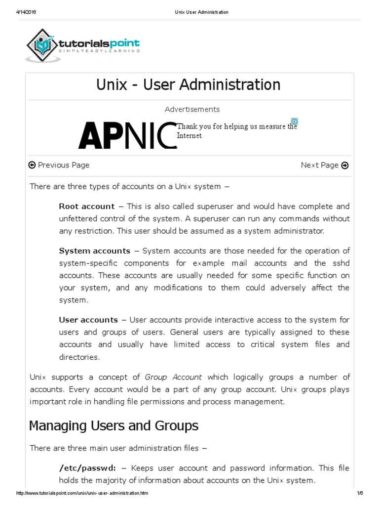 Unix User Administration | PDF | Superuser | User (Computing)