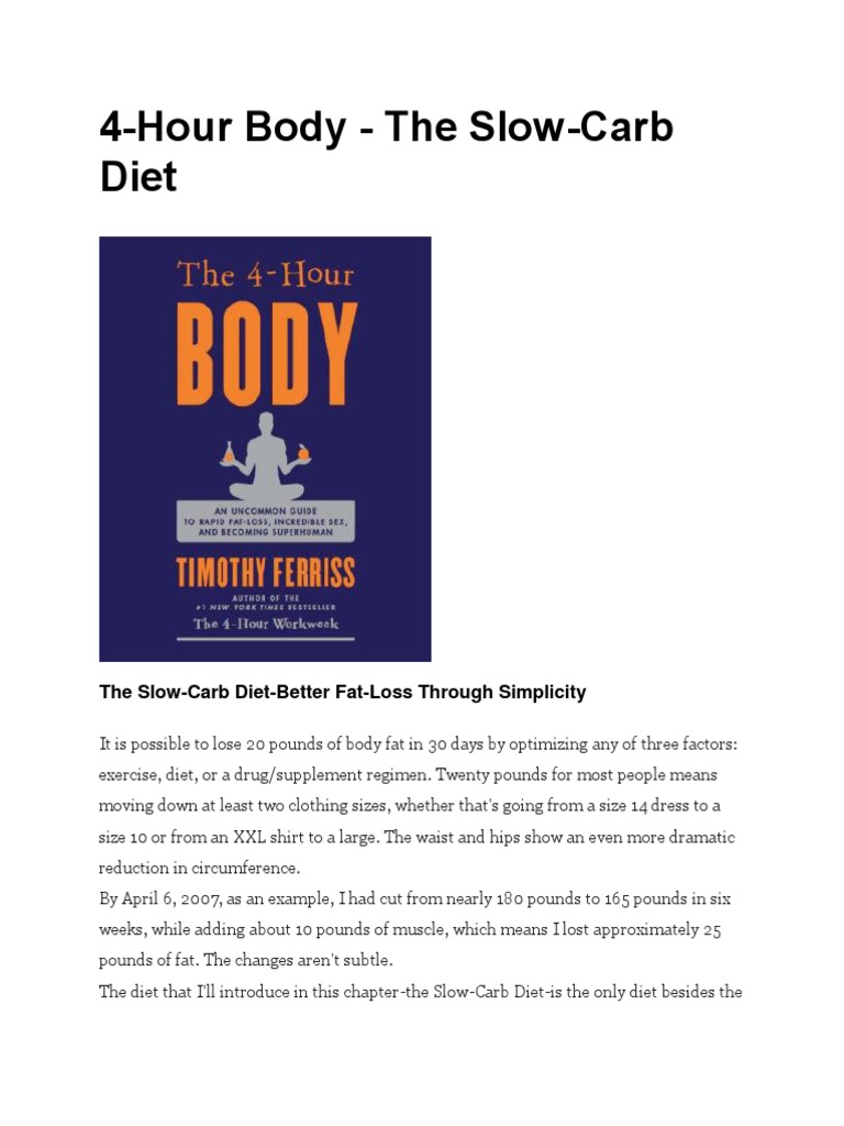 The Slow-Carb Diet | PDF | Meal | Dieting
