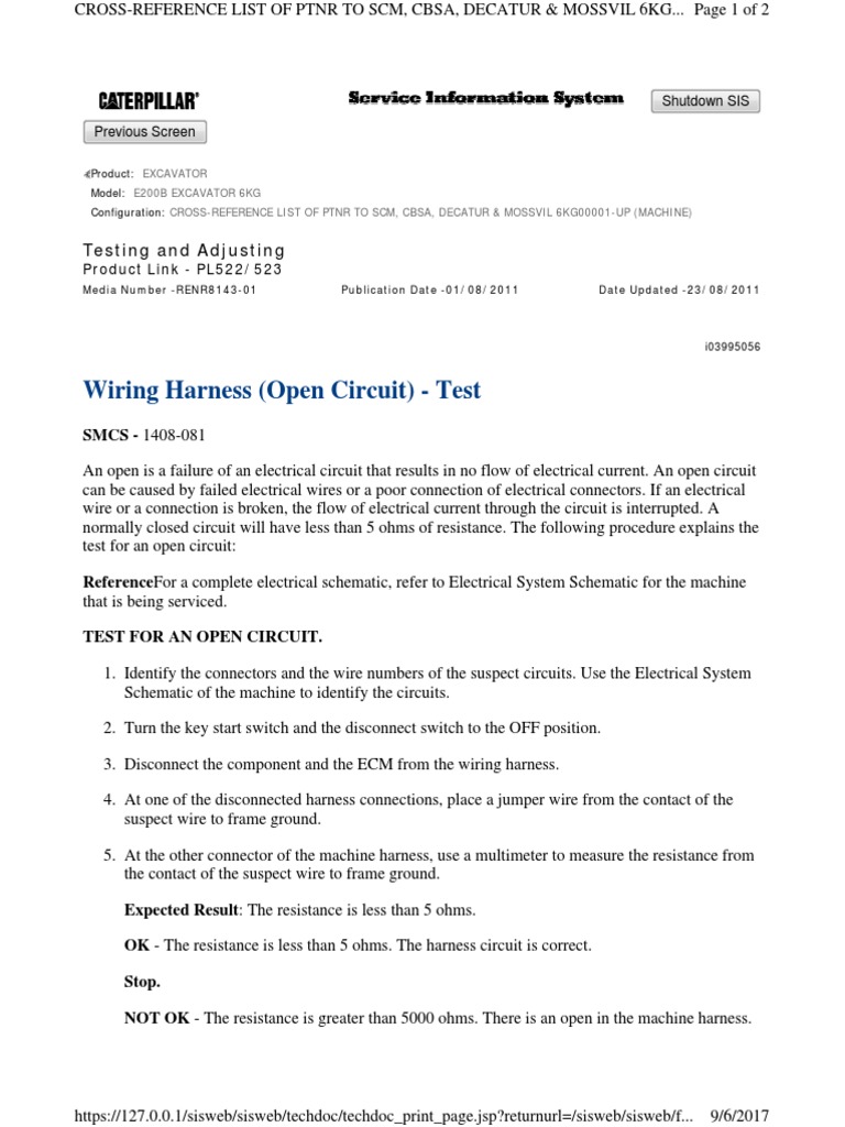 Wiring Harness (Open Circuit) - Test | PDF | Electrical Connector | Switch