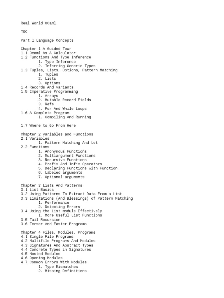 Real World OCaml | PDF | Parameter (Computer Programming) | Class (Computer Programming)
