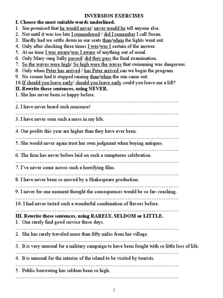 Inversion Exercises | PDF