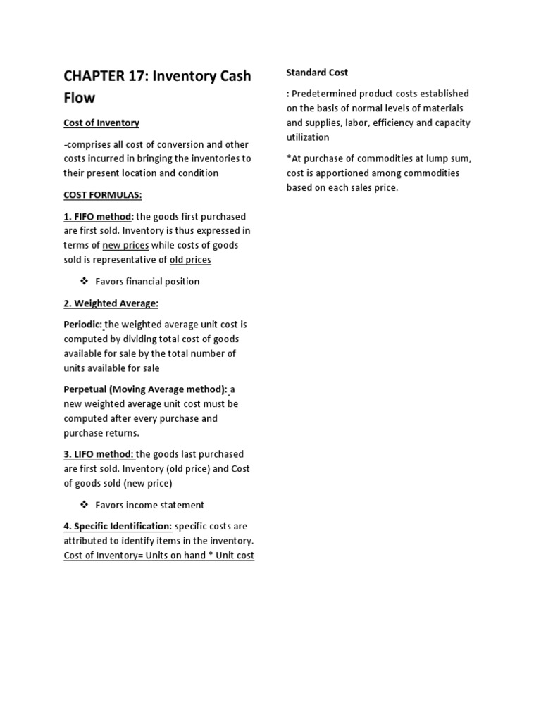 CHAPTER 17: Inventory Cash Flow | PDF