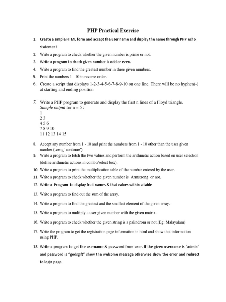 PHP Practical Exercise | PDF | Php | Http Cookie