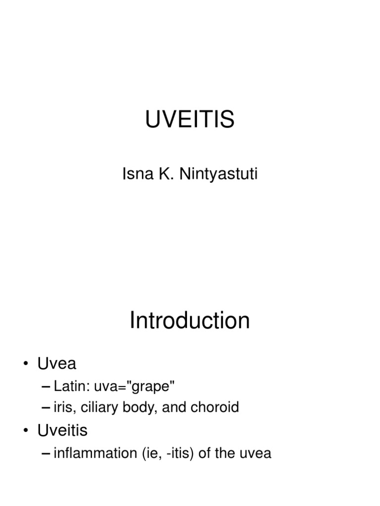 Uveitis: Isna K. Nintyastuti | PDF | Ophthalmology | Medical Specialties