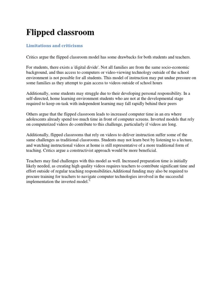 Flipped Classroom | PDF | Teaching | Learning