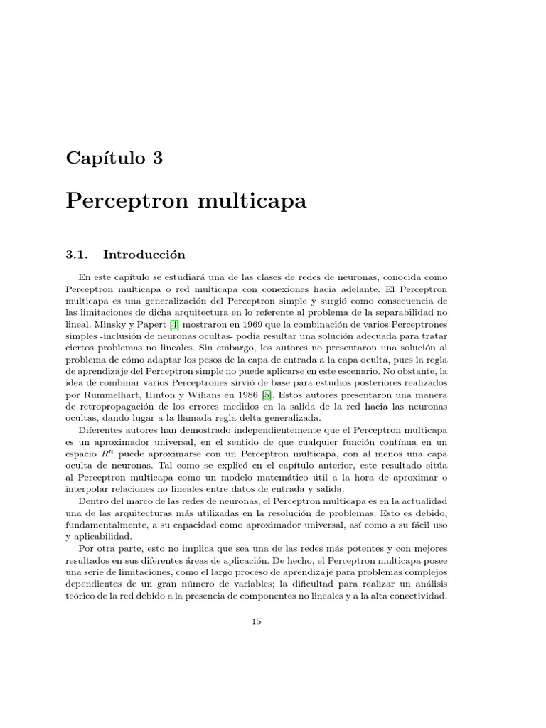 3 - Perceptron Multicapa PDF | PDF | Red neuronal artificial | Neurona