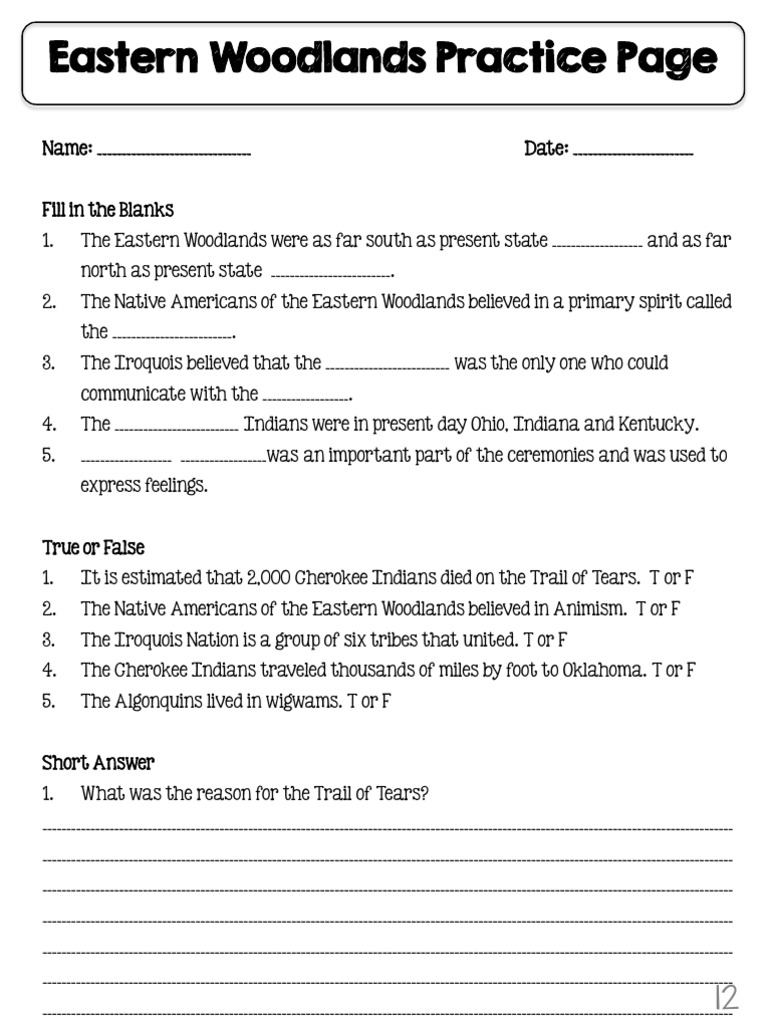 Eastern Woodlands Native American Facts | PDF | Trail Of Tears | Native ...