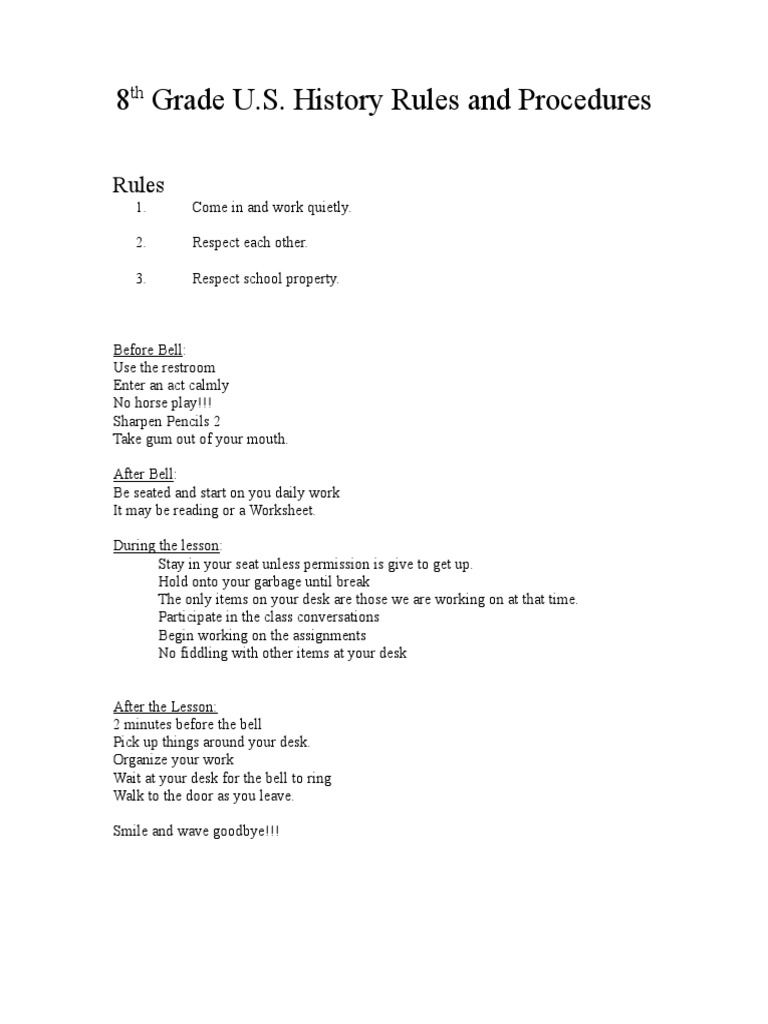 8th Rules and Procedures | PDF