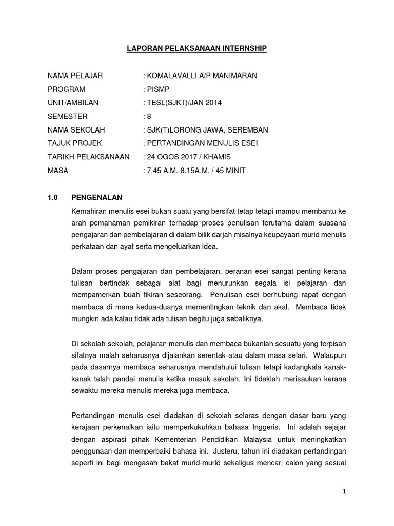 Laporan Essay Writing | PDF