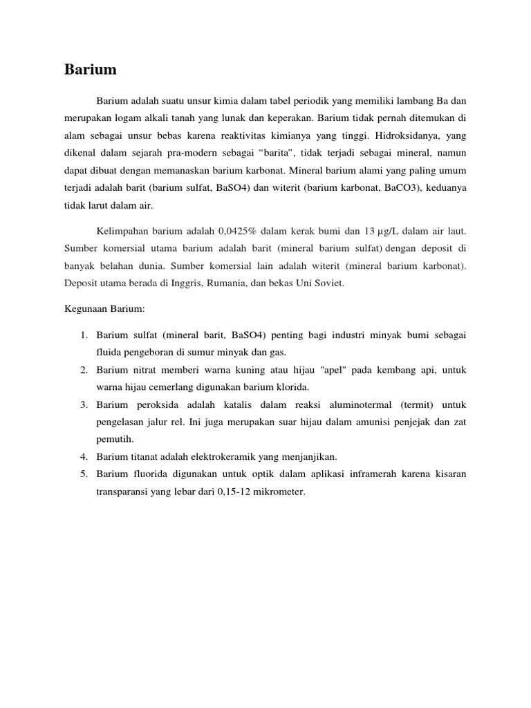 Barium | PDF | Sains & Matematika