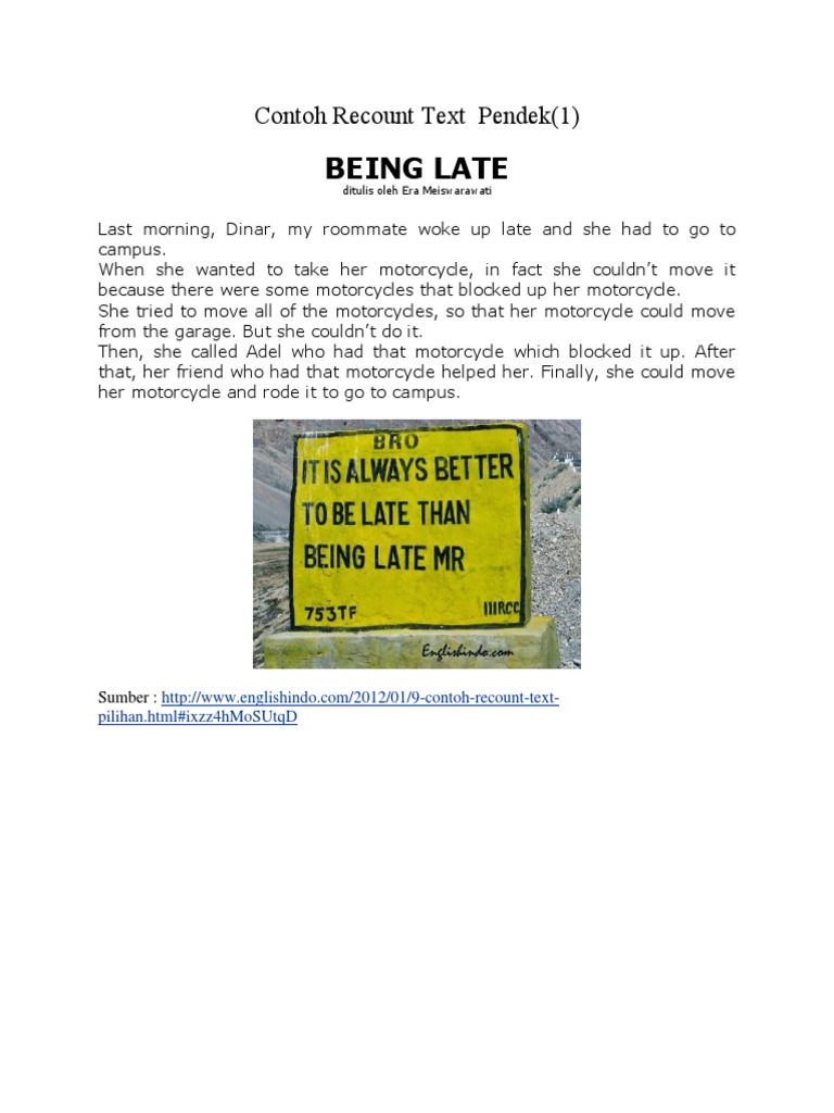 Contoh Recount Text | PDF | Snow White