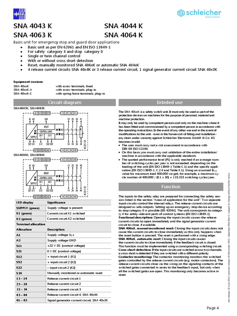 Sna40xx en | PDF | Relay | Switch