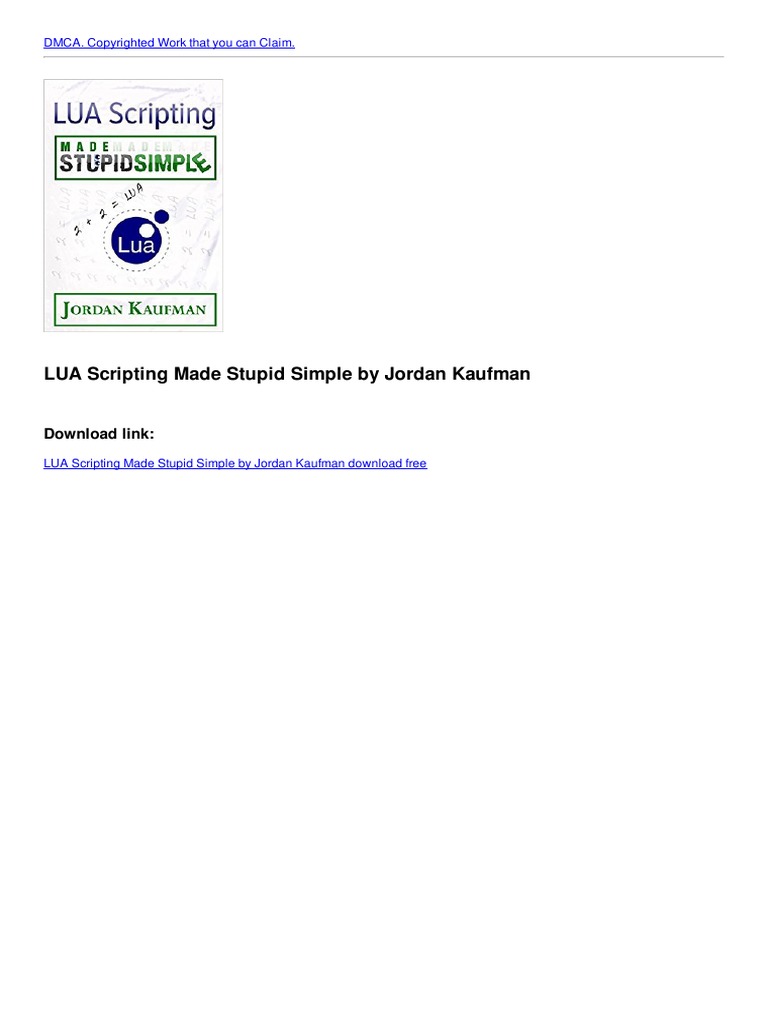 Lua Scripting Made Stupid Simple | PDF | Wellness | Medical