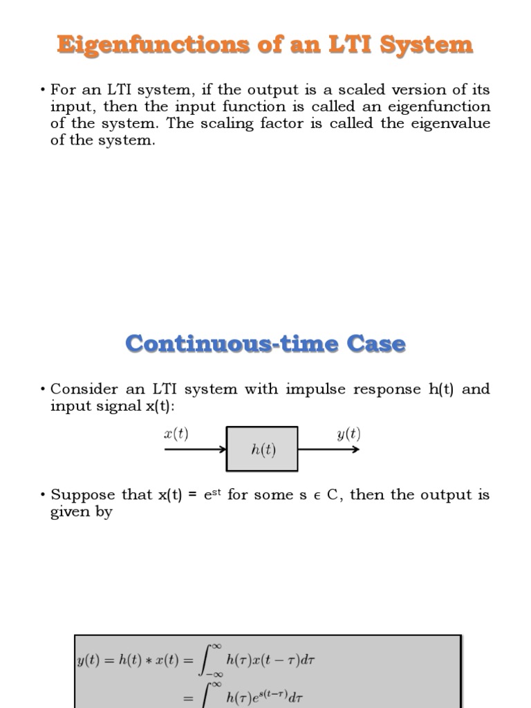 Eigenfunctions of LTI System | PDF | Systems Theory | Mathematical Analysis