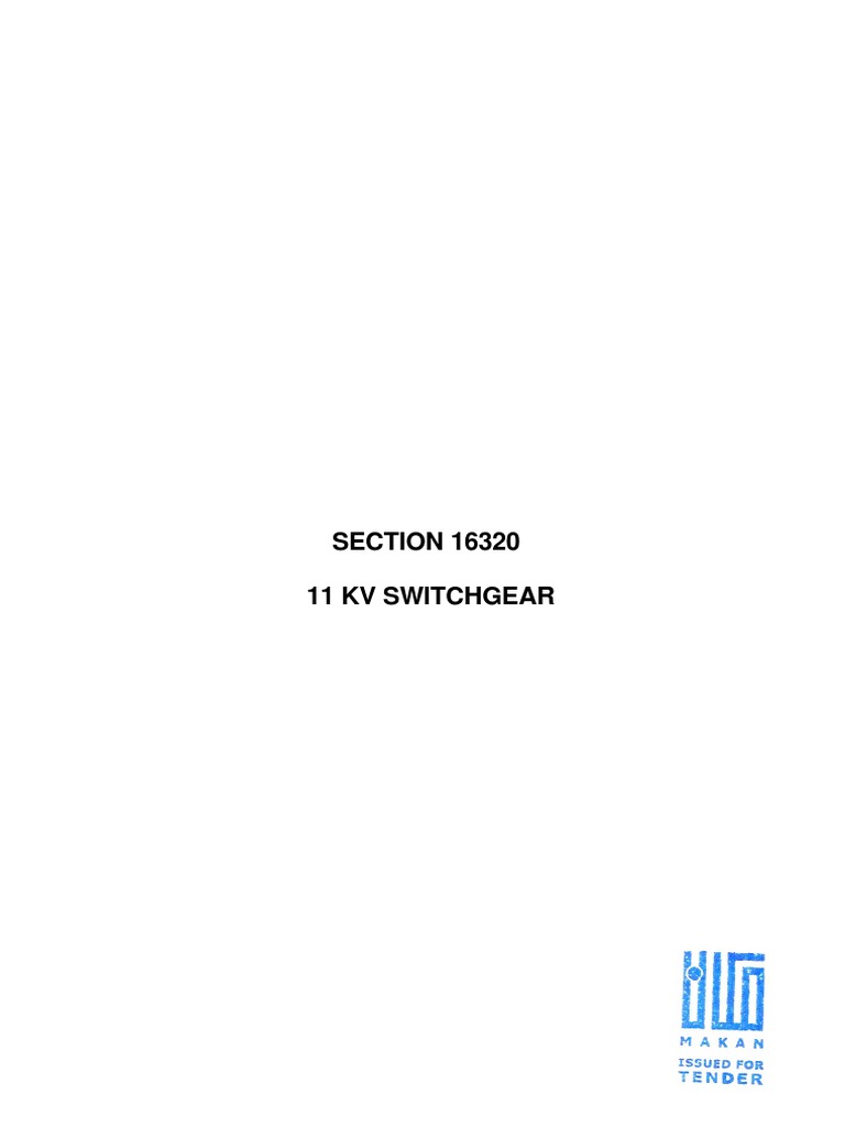 Spec 11kv Switchgear | PDF | Battery Charger | Fuse (Electrical)