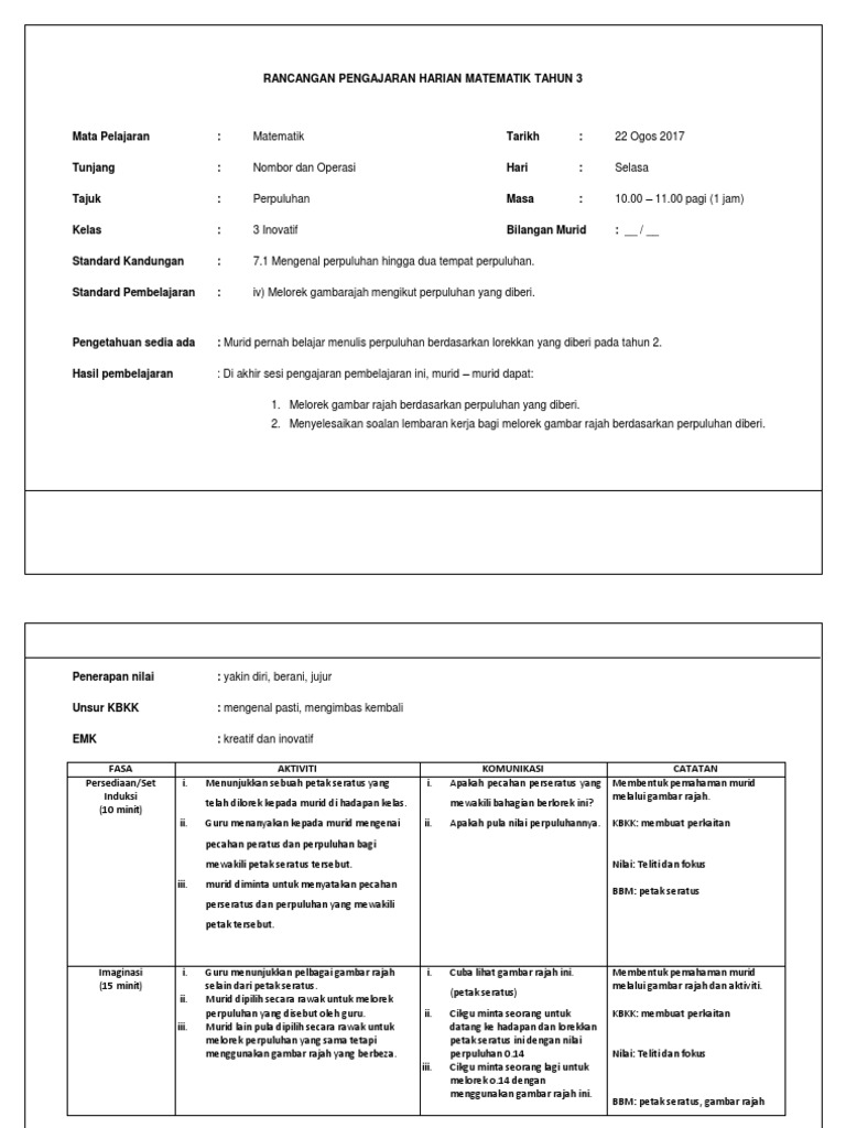RPH - 7.1.4 Melorek Gambarajah Perpuluhan Yang Diberi | PDF
