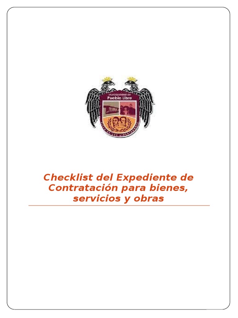 Checklist de Contratación de Bienes y Obras | PDF | Presupuesto | Gobierno