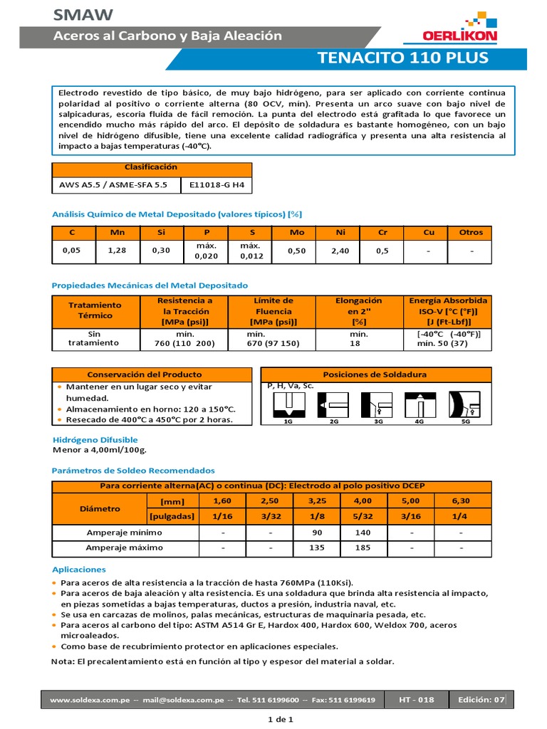 Tenacito 110plus | PDF | Soldadura | Construcción