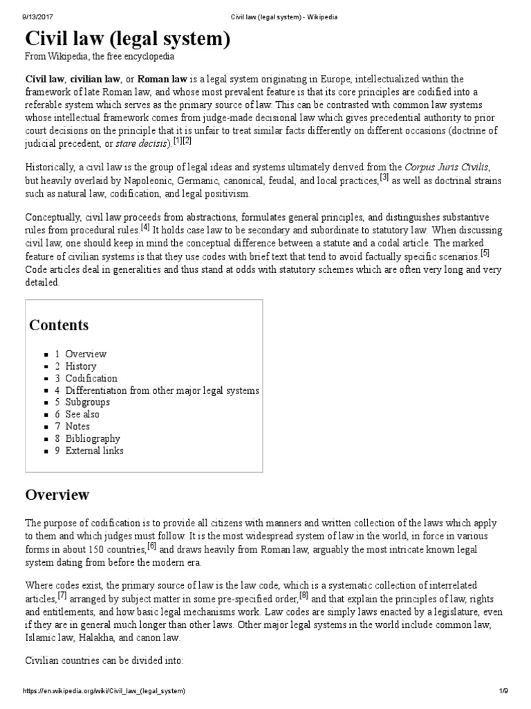 Civil Law (Legal System) | PDF | Civil Law (Legal System) | Common Law