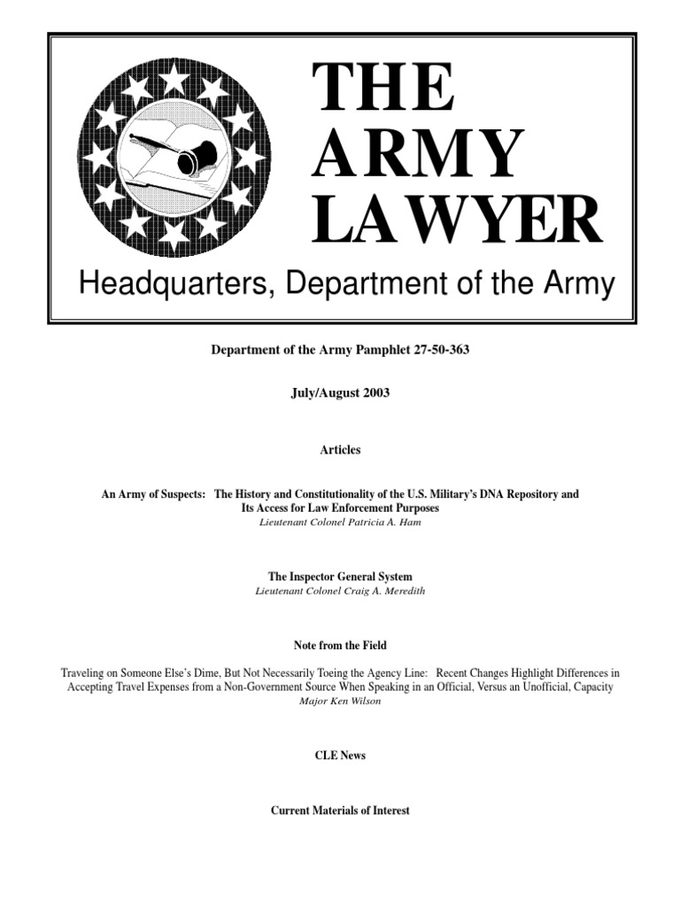 Military's DNA Repository Legal View | PDF | Uniform Code Of Military ...