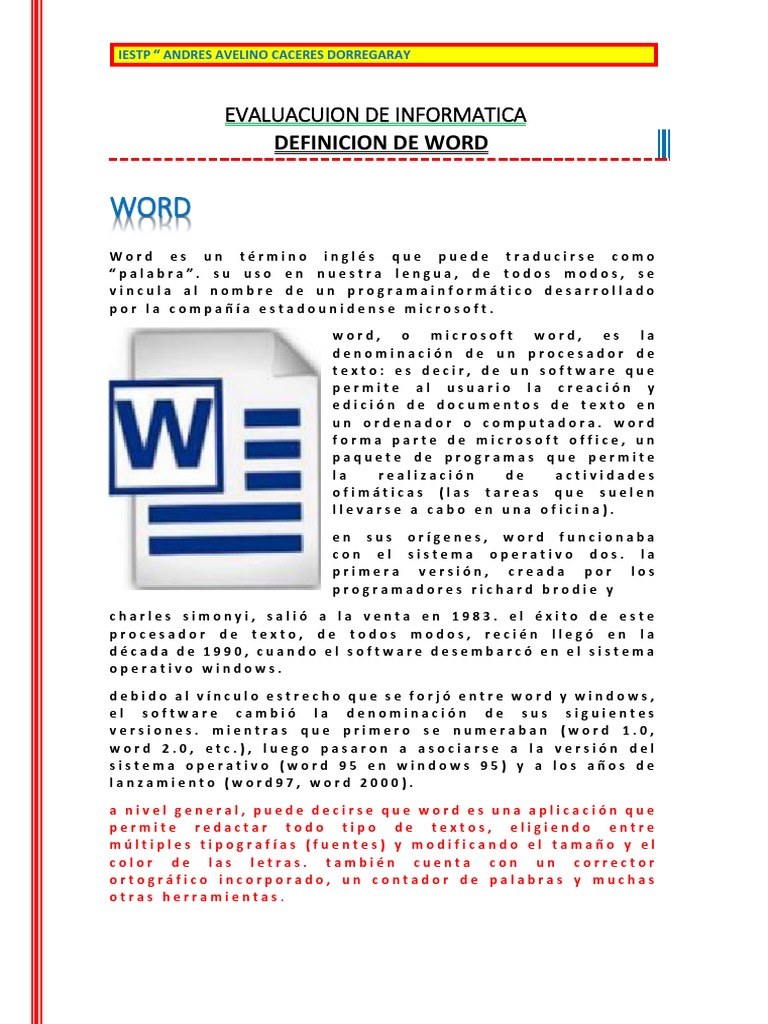 Definición de Word - Docx Trabajo m3 | PDF | Microsoft Word | Microsoft