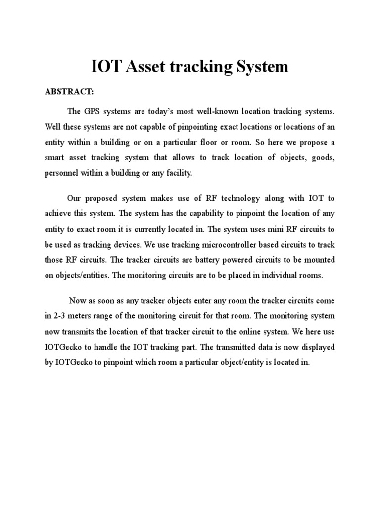 1.IOT Asset Tracking System | PDF