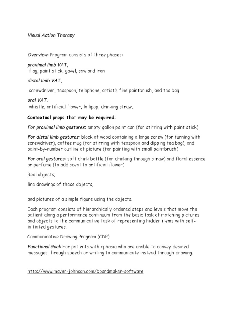 Visual Action Therapy | Download Free PDF | Gesture | Human Communication