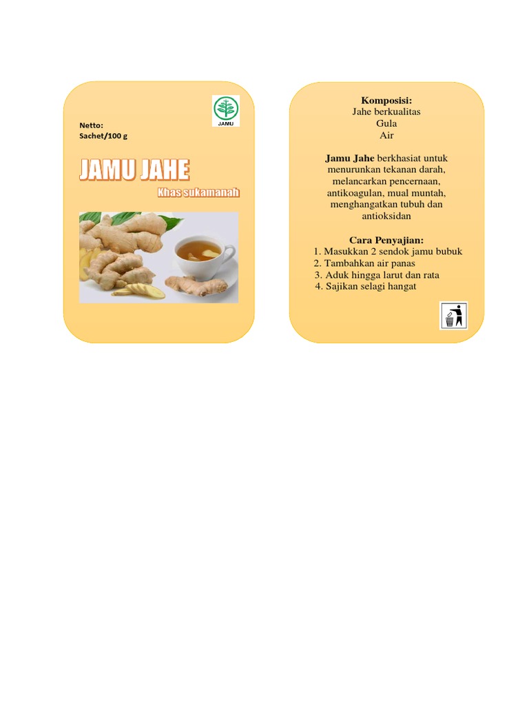 Kkn Label Kemasan Jamu Jahe Pdf