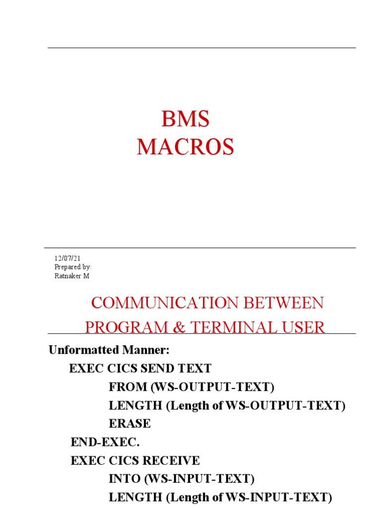 BMS Maros | PDF | Parameter (Computer Programming) | Macro (Computer Science)
